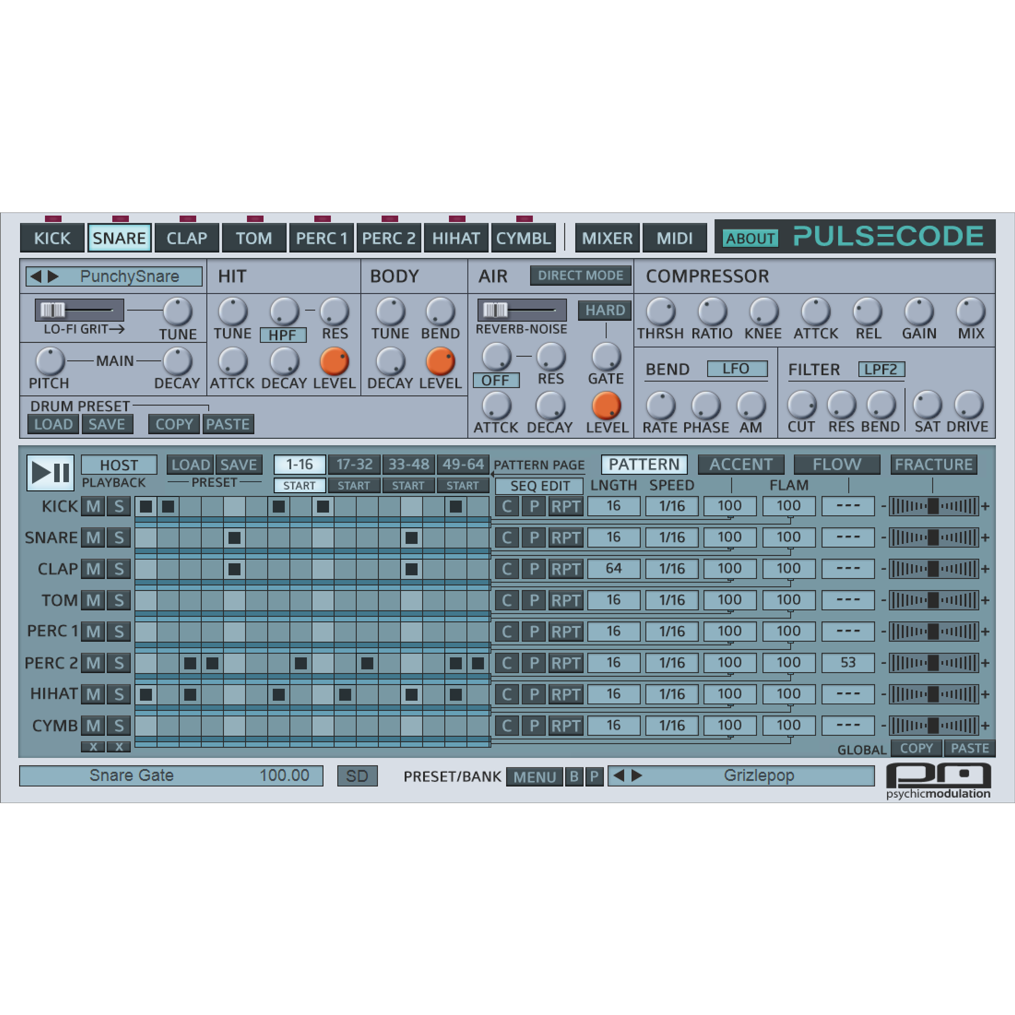 PulseCode - VST/AU PCM-Based Drum Machine | Psychic Modulation | RAD ...